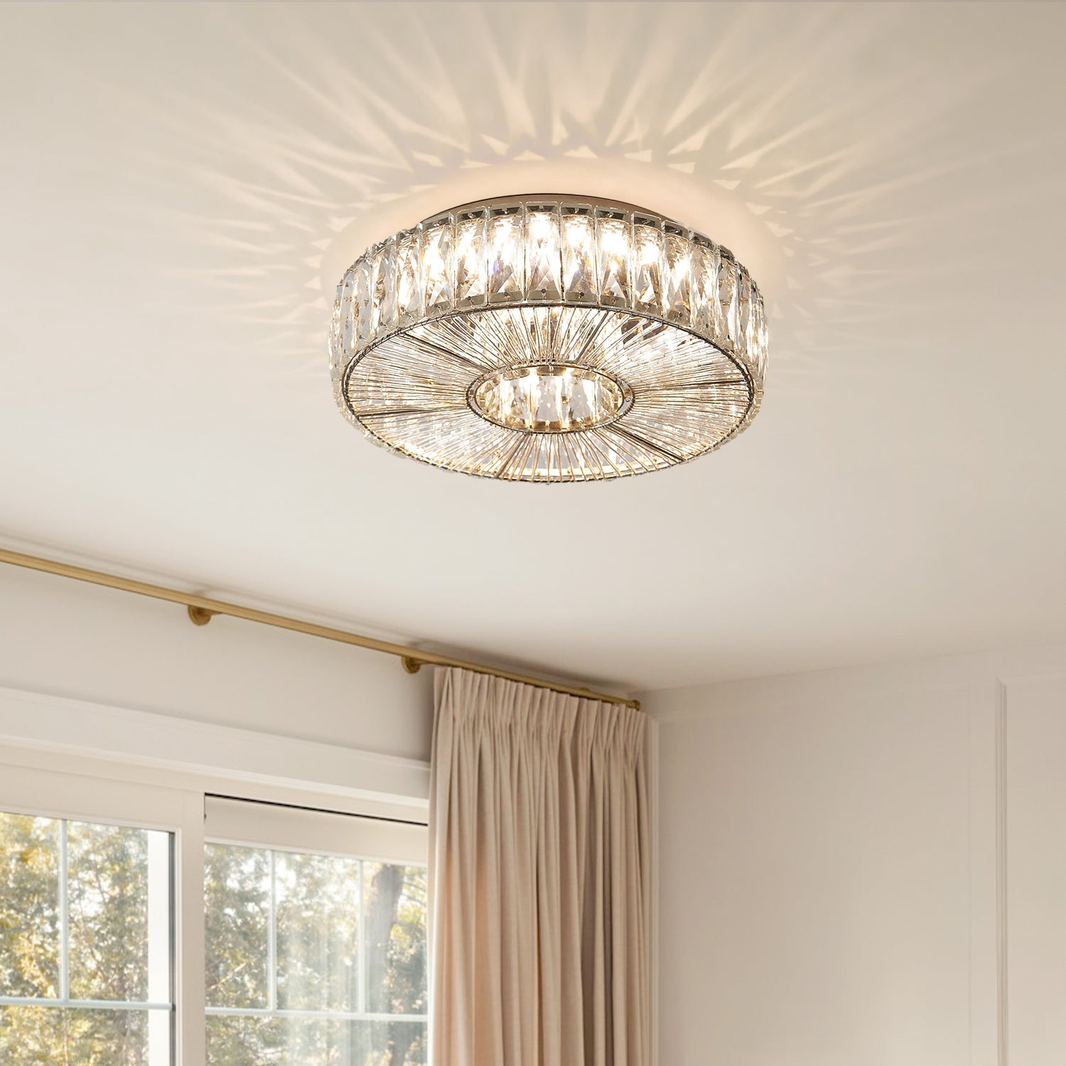 Modern Glass Round Flush Ceiling Light | Glass Light | ateasehomelife ...