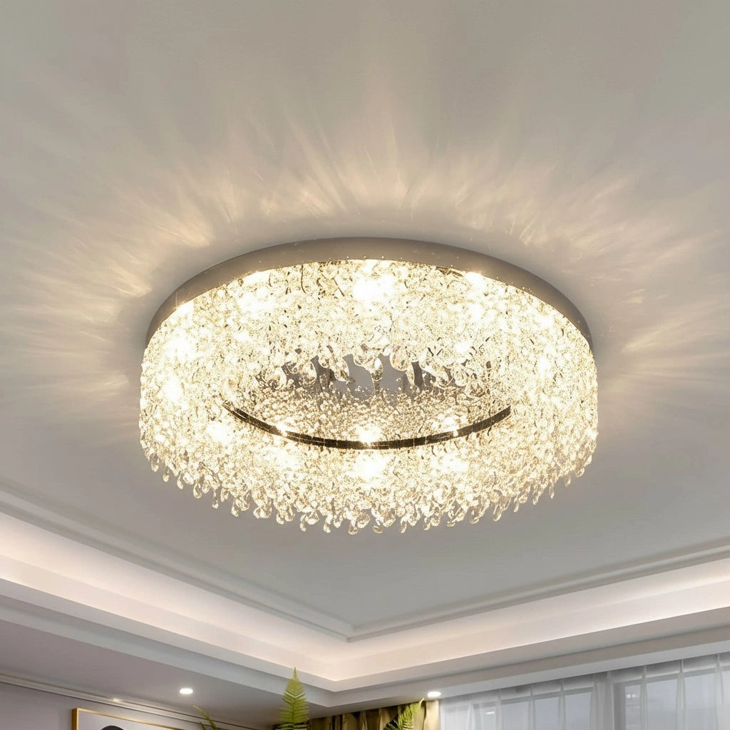 Luxury Chrome Round Ceiling Light | Crystal Lamp | ateasehomelife ...