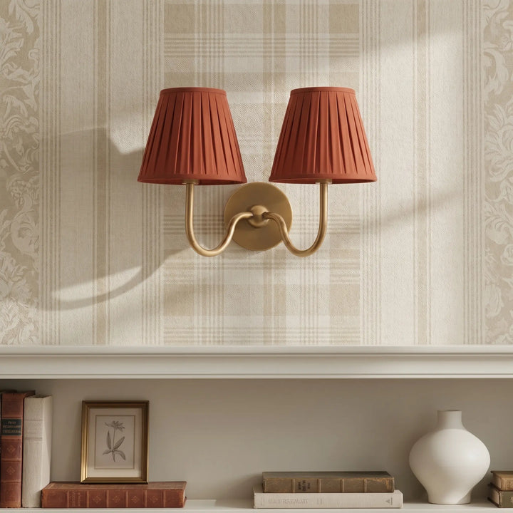Modern Luxury Linen Pleated Brass Wall Lamp | ateasehomelife ...