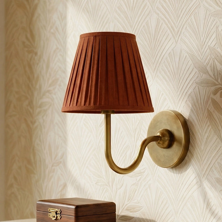 Modern Luxury Linen Pleated Brass Wall Lamp | ateasehomelife ...