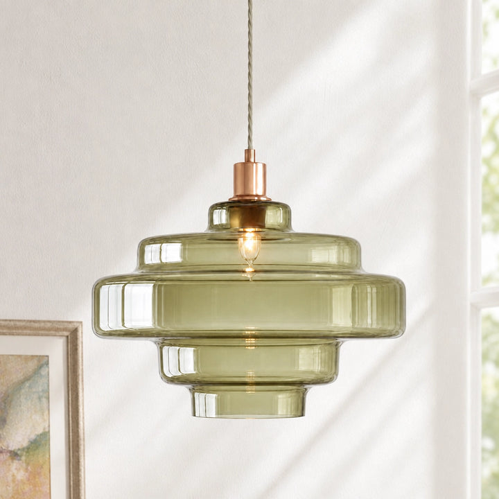 Vintage Macaron Glass Pendant Light | Modern Lamp | ateasehomelife ...